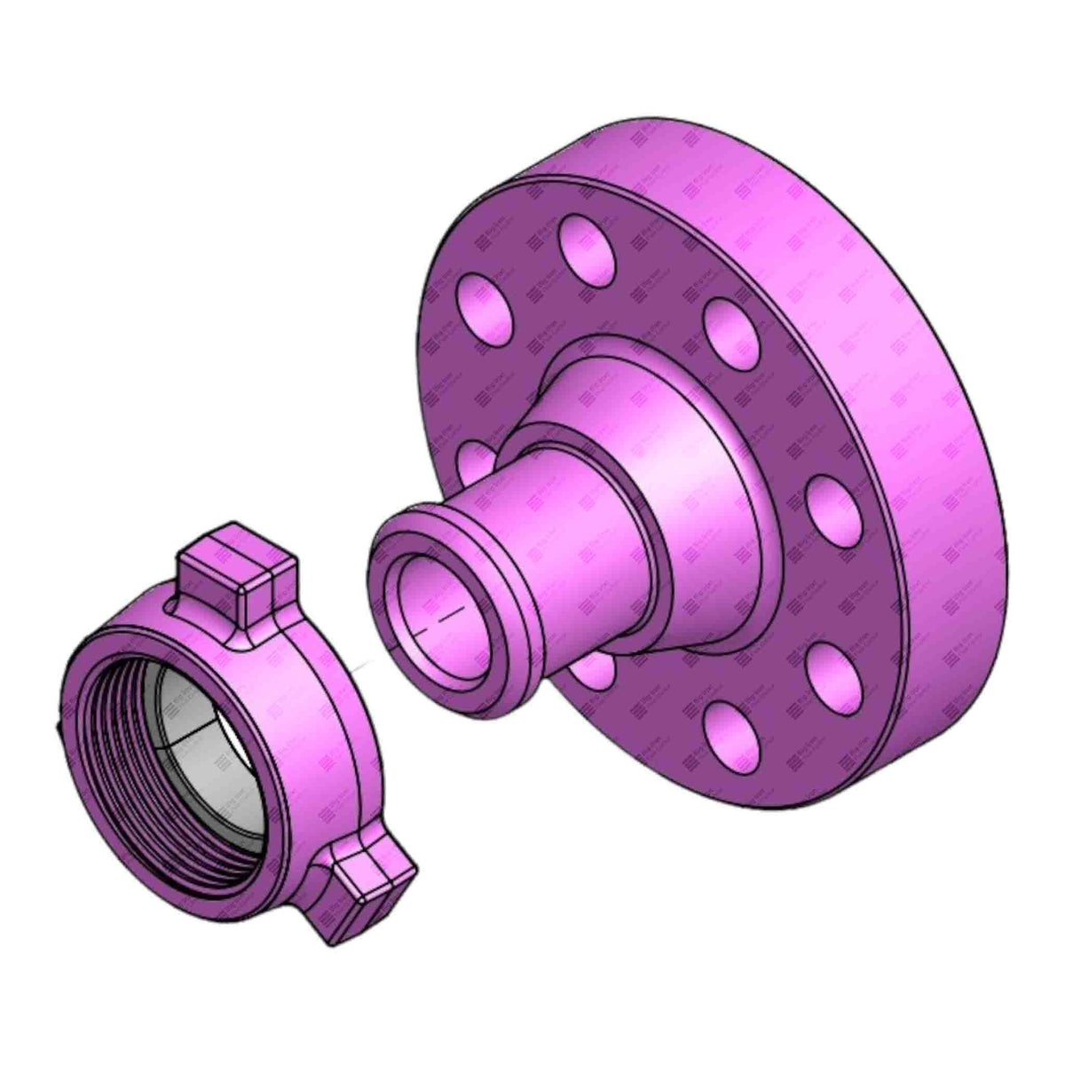 Flange Adapter 4" 2500# Rtj X 3" Fig 1502 Male Integral 6,170 Psi Sour ...