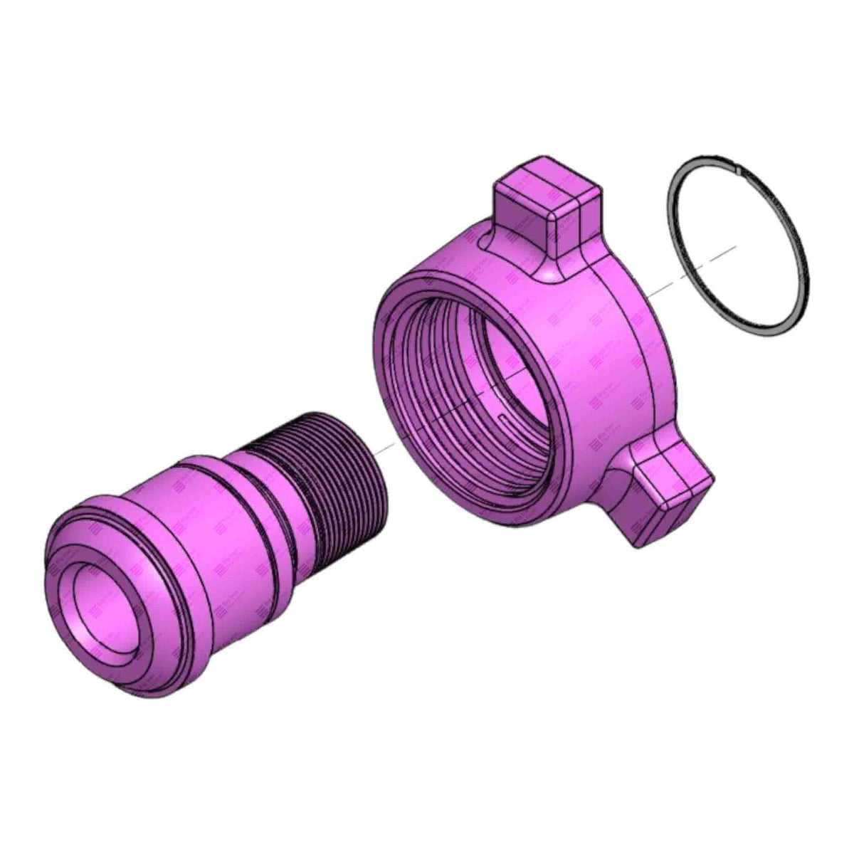 Crossover Union, 2" 1502 M x 2-3/8" EUE M, – Big Iron Flow Control